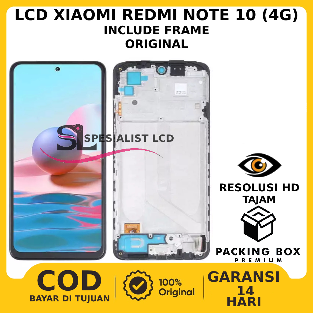 Jual LCD TOUCHSCREEN XIAOMI REDMI NOTE 10 4G INCLUDE FRAME ORIGINAL GARANSI | Shopee Indonesia