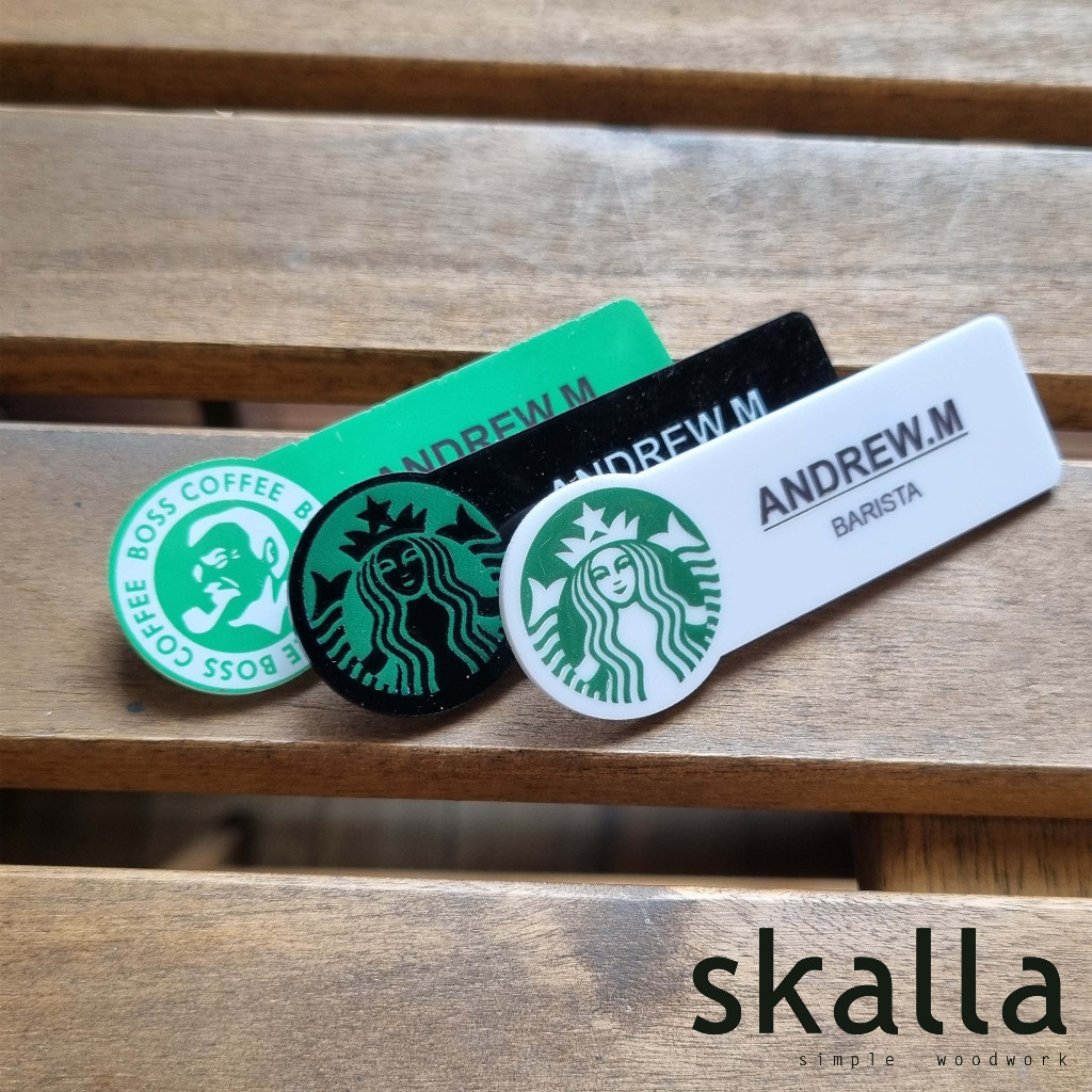 Jual name tag akrilik acrylic contour badge papan nama dada nametag ...