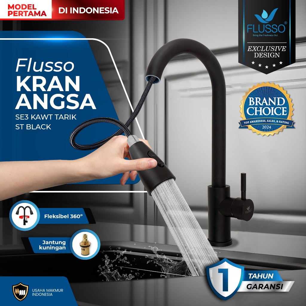Jual FlUSSO Kran Sink Angsa Tarik Fleksible PANAS DINGIN Bak Cuci ...