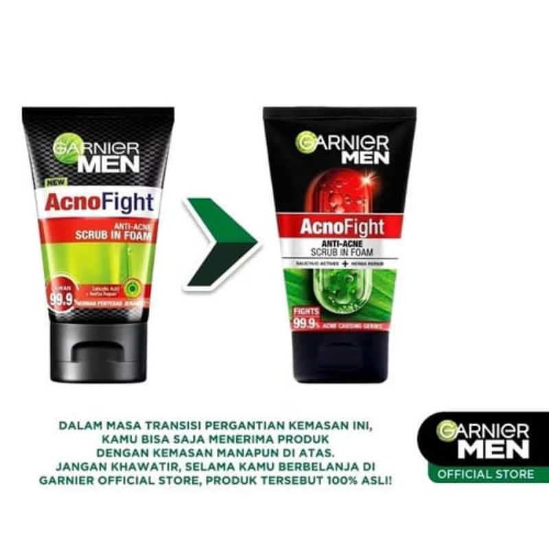 Jual Garnier Men AcnoFight Anti Acne Scrub 50ml | Shopee Indonesia