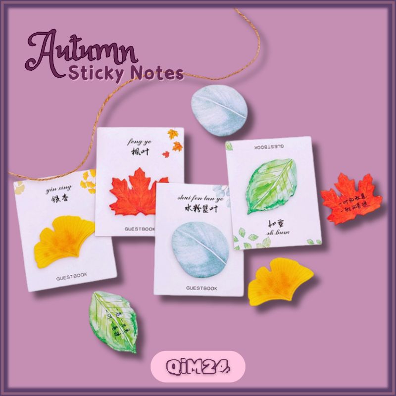 Jual Autumn Sticky Notes Aesthetic - Kertas Catatan Tempel Bentuk Daun ...