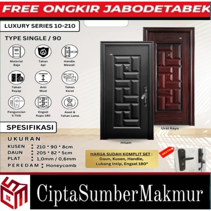 Jual PINTU UTAMA / PINTU KAMAR BAJA GG DOORS TYPE LUXURY 90.10 (90x210 ...
