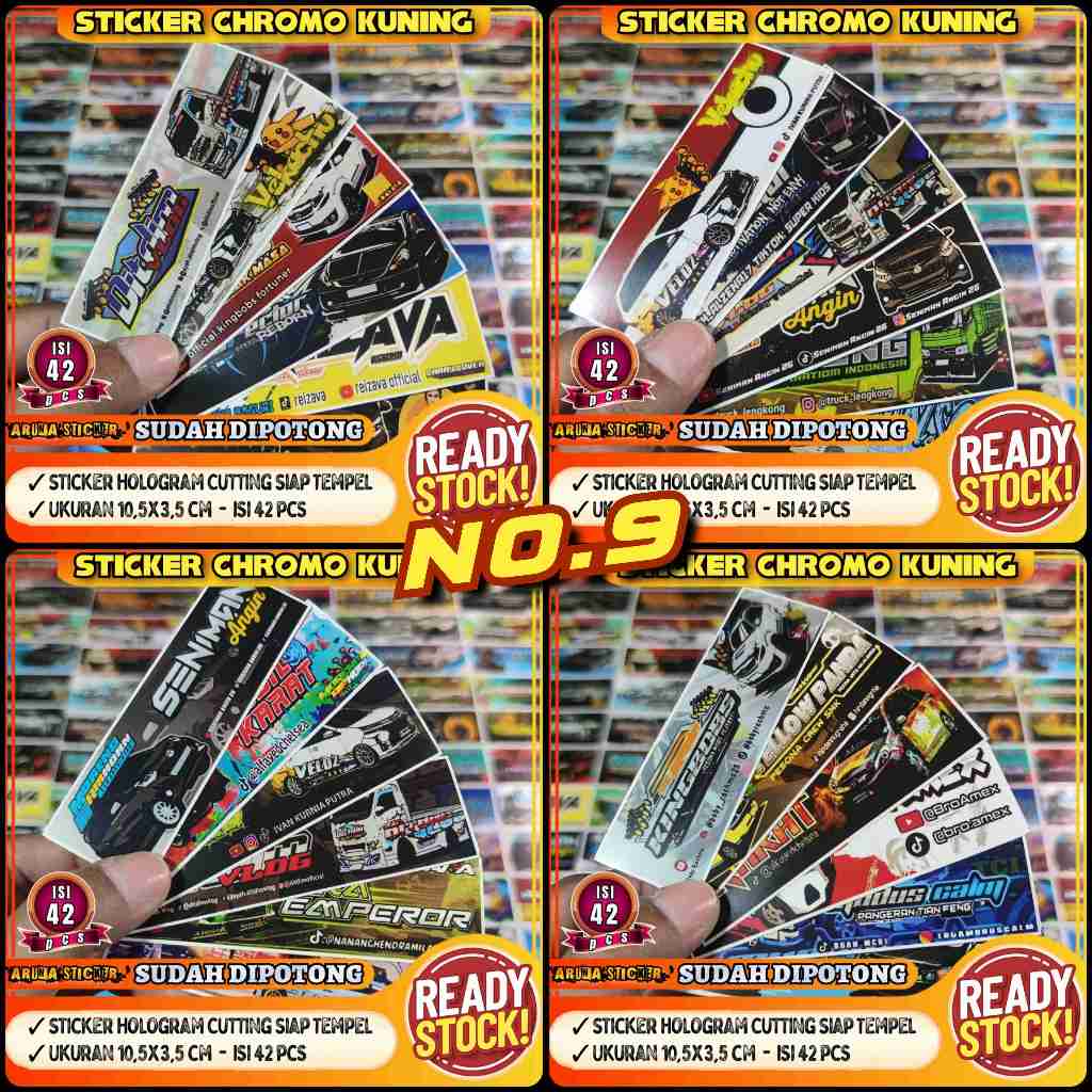 Jual Sticker Mobil Basuri TCI Model Panjang Isi 42 pc Bahan Glossy ...