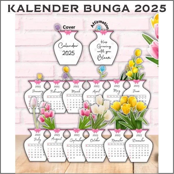 Jual Kalender Bunga 2025 Motif 2 | Kalender Meja - Kelender Duduk ...