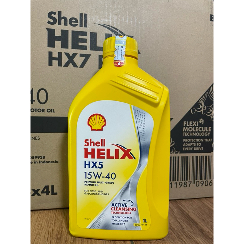 Jual Oli Shell Helix HX5 15W-40 1Liter Original barcode | Shopee Indonesia