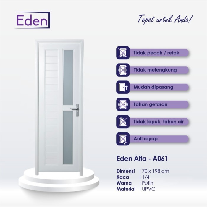 Jual PINTU UPVC 70 X 198 EDEN type ALTA A061 PINTU KAMAR MANDI (khusus ...