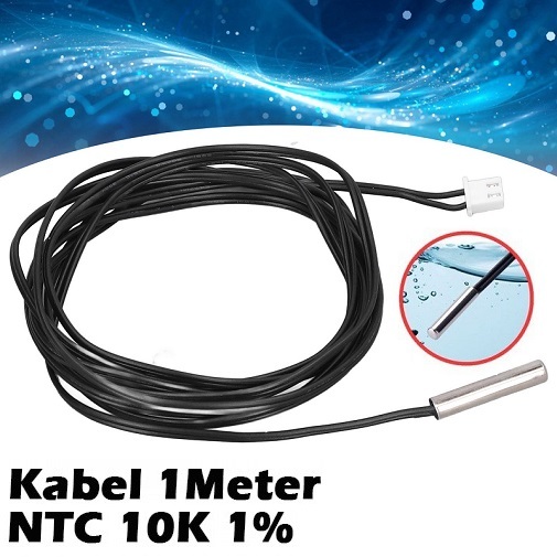 Jual Thermistor NTC Temperature Sensor Suhu Probe Cable Lead 100cm 10K ...