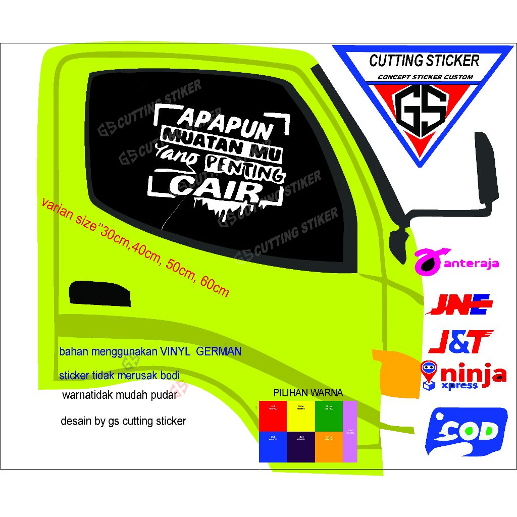 Jual sticker kaca mobil bak truk pick up sticker cuting ter baru ...