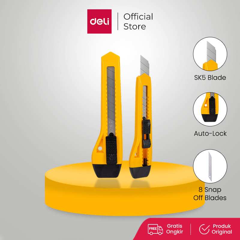 Jual Deli Cutter / Kater Pemotong Pengunci Otomatis E2061 | Shopee ...