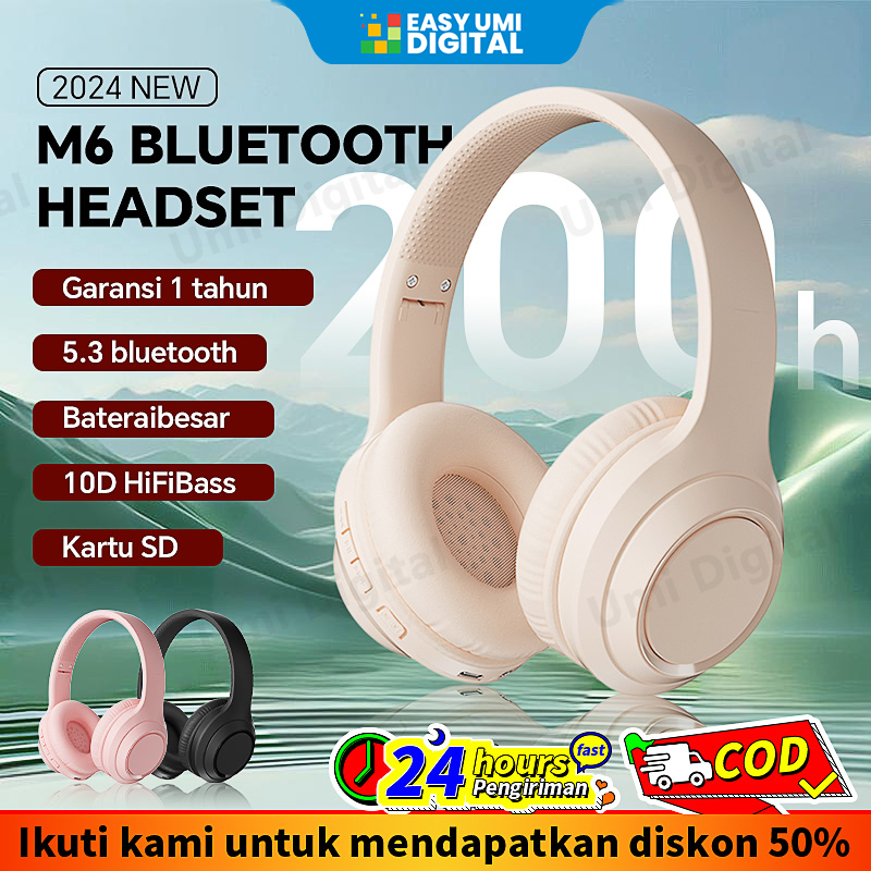 Jual 【Garansi 1 tahun】M6/M6Pro Headphone Bluetooth 5.3 Dual HIFI Stereo With Microphone Wireless ...