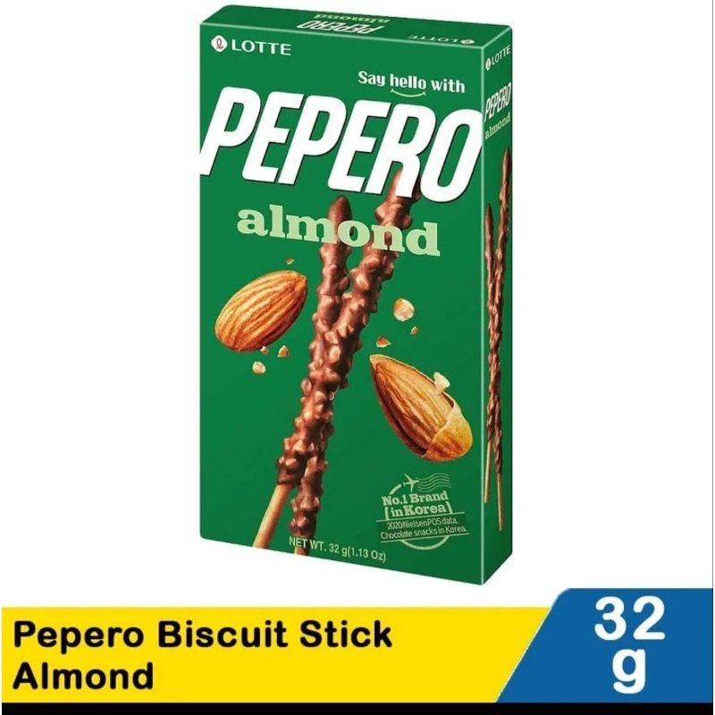 Jual PEPERO ALMOND snack LOTTE 32gr bundle isi 2 | Shopee Indonesia