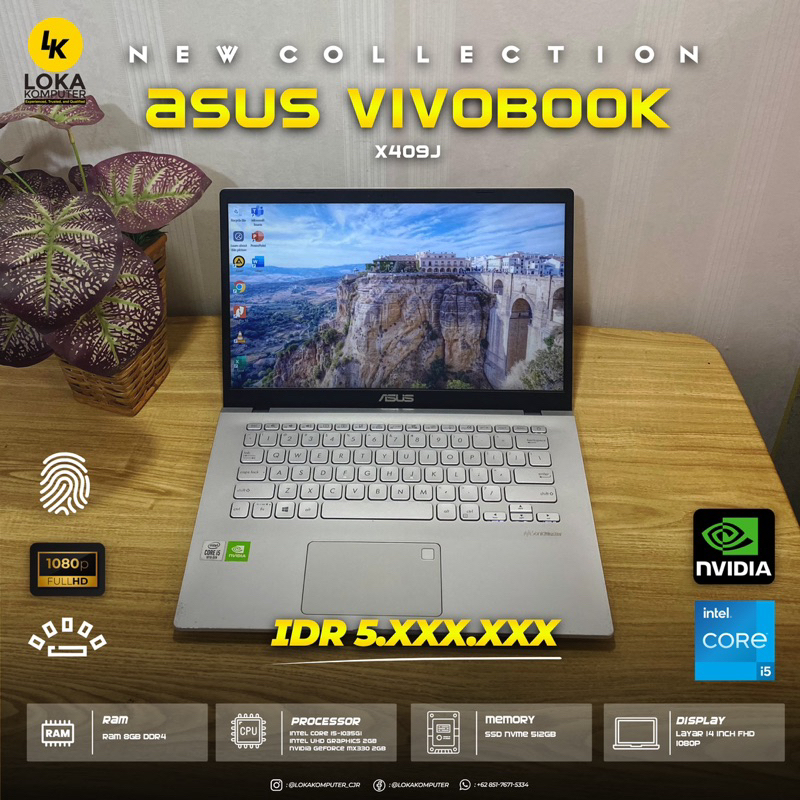Jual Asus vivobook x409j core i5-1035G1 8gb 512gb Nvidia mx330 2gb ...