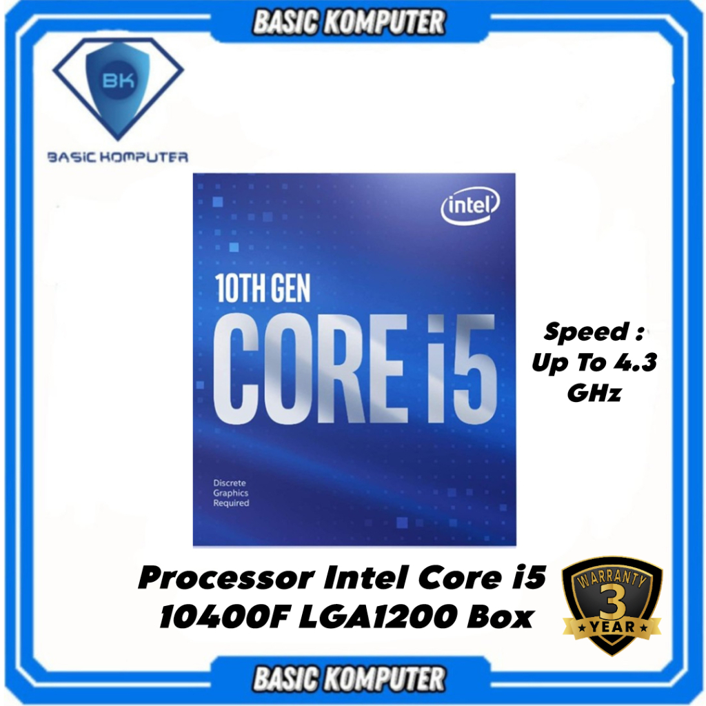 Jual PROCESSOR INTEL CORE i5 10400F BOX SOCKET 1200 GARANSI 3 TAHUN ...