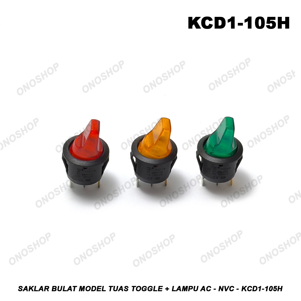 Jual Saklar Bulat Model Tuas Toggle + Lampu AC - NVC - KCD1-105H ...