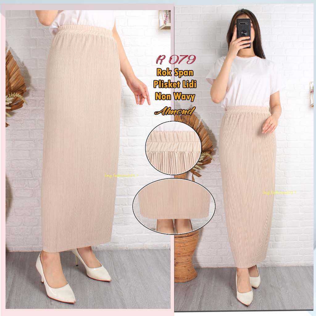 Jual Rok Span Plisket Lidi Panjang/ Rok Span Plisket Lidi Non Wavy/ Rok Plisket/ Rok Span/ Rok ...