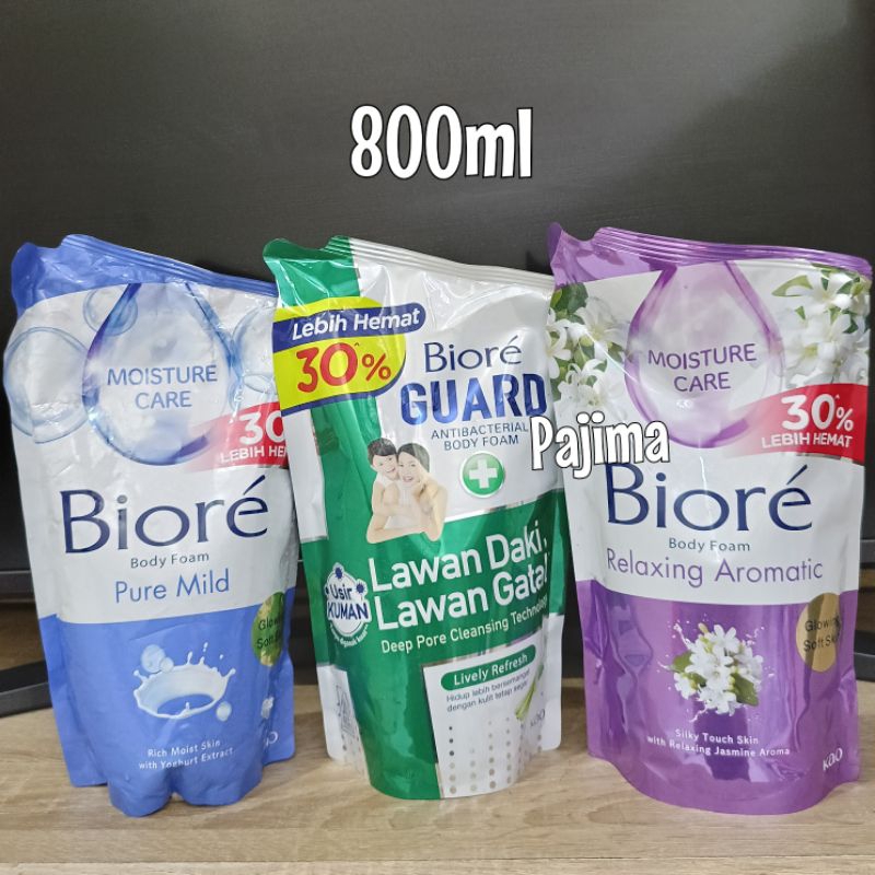 Jual Biore Body Foam Pure Mild/Lively Refresh/Relaxing Aromatic 800ml | Shopee Indonesia