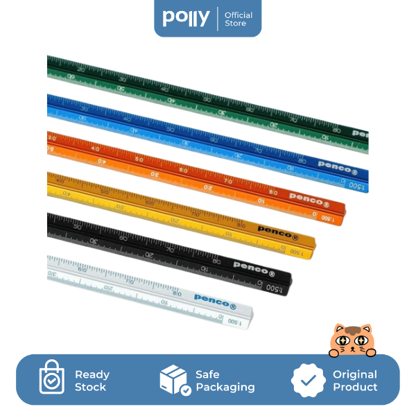 Jual PENCO Drafting Scale Ruler 15 cm / Penggaris Premium Original ...