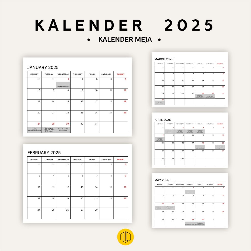 Jual Kalender Meja 2025 A / kalender duduk/2025 SIMPLE PLANNER AGENDA ...