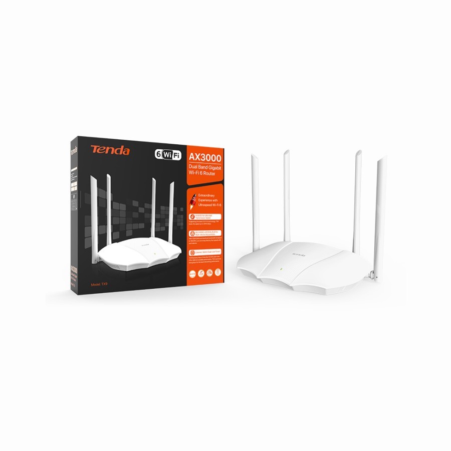 Jual Tenda TX9 AX3000 Dual Band Gigabit Wi-Fi 6 Router | Shopee Indonesia