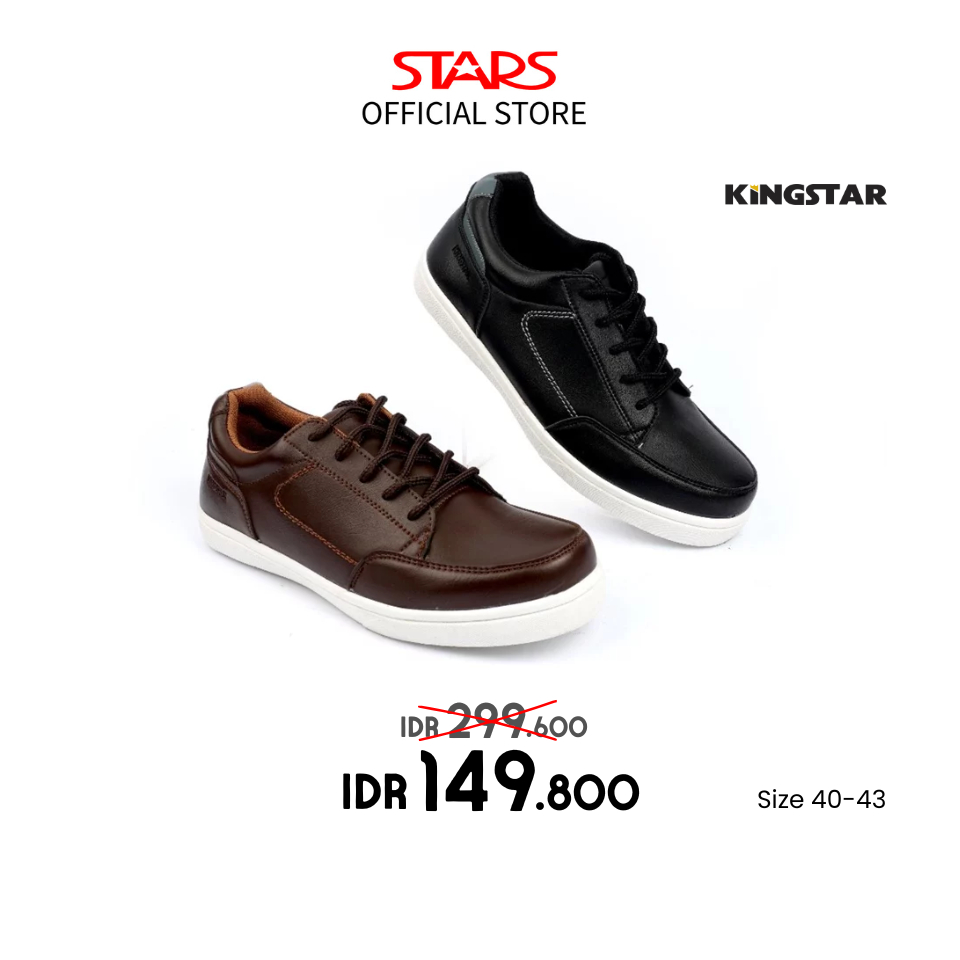 Jual KINGSTAR Sepatu Kerja Pria / Remaja Laki-laki Desmond Hitam dan Coklat | Shopee Indonesia