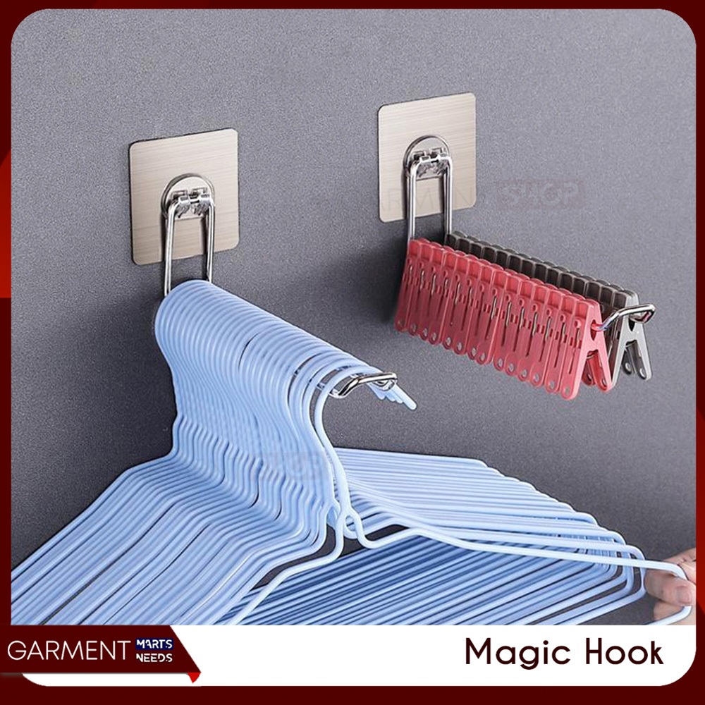 Jual Rak Hanger Tempat Penyimpanan Gantungan Baju Dinding Tempel Murah ...