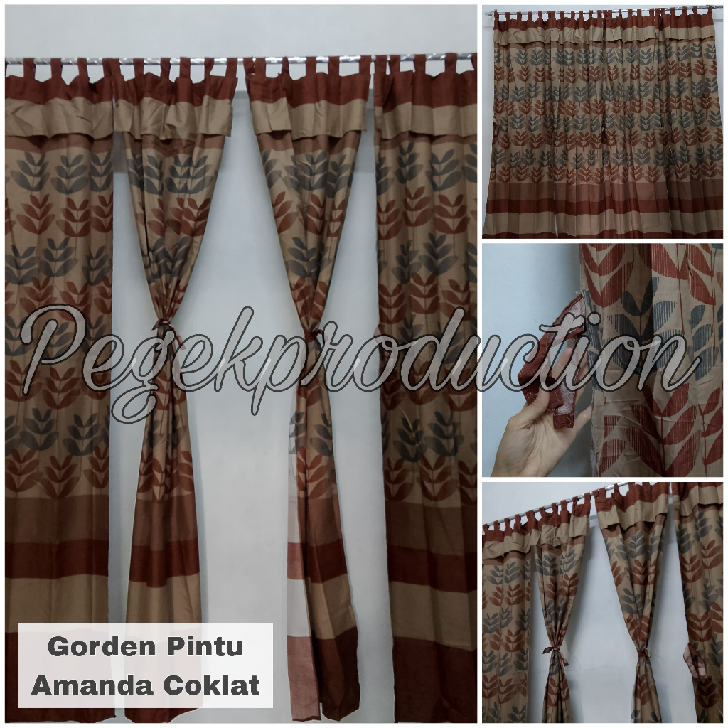 Jual Gorden Pintu Tali Motif Bunga Amanda coklat Aestetik cantik model ...