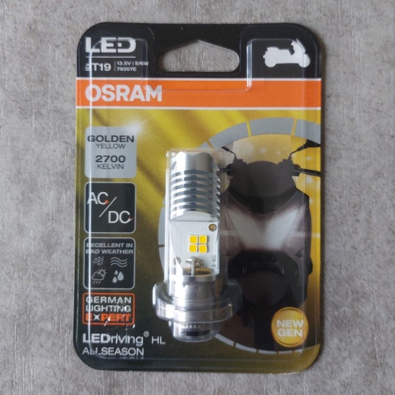 Jual Bohlam Lampu Motor Matic OSRAM LED T19 M5 H6 AC DC Kuning Golden Yellow 2700K | Shopee ...