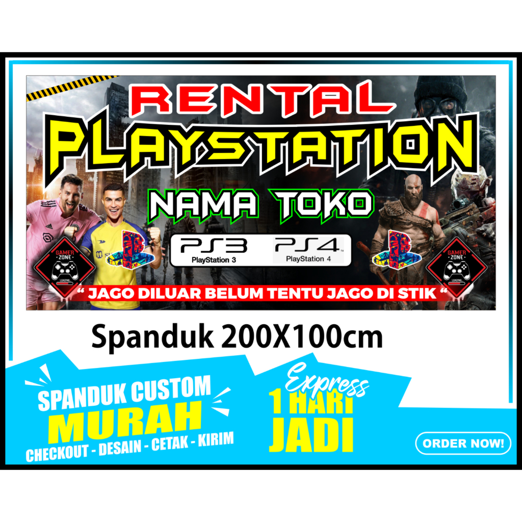 Jual Banner RENTAL PS PLAYSTATION, Spanduk RENTAL PS PLAYSTATION ...