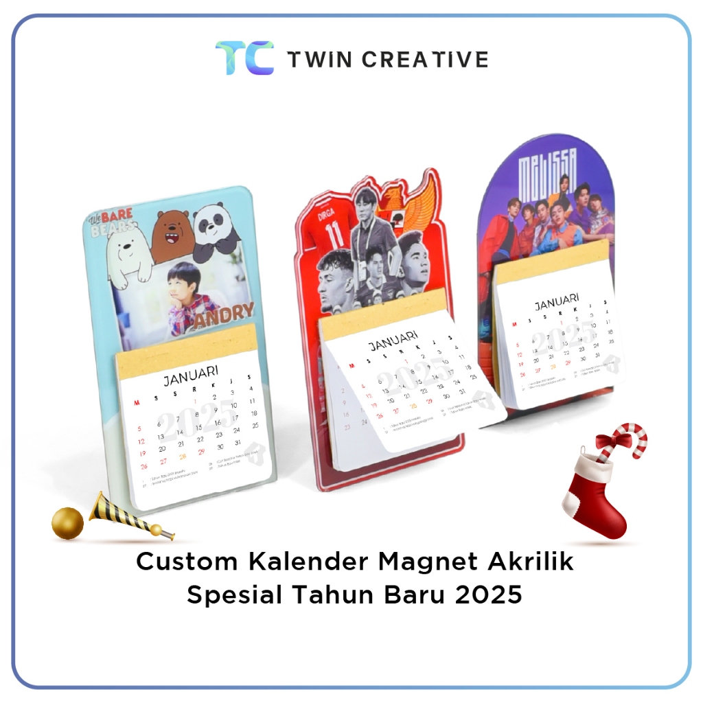 Jual Kalender Magnet Kulkas Hadiah Tahun Baru Souvenir Nikah Ultah ...