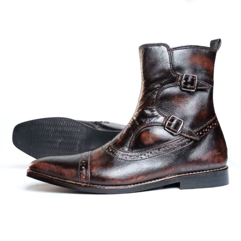 Jual Mr LA SEPATU BOOTS PRIA FORMAL SLIP ON KULIT SEPATU COWOK TINGGI ...
