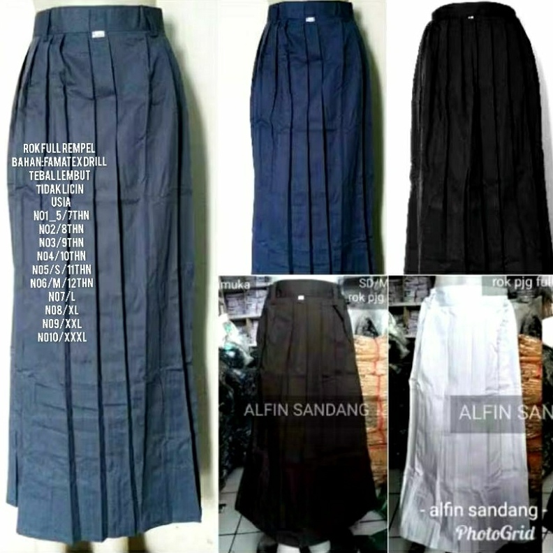 Jual Seragam Sekolah Rok panjang MTsSMA rempel polos biru abu | Shopee Indonesia