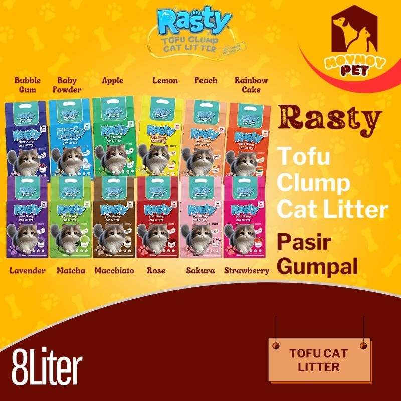 Jual Rasty Tofu Clump Cat Litter 8Liter Rasty Pasir Kucing Soya Gumpal ...