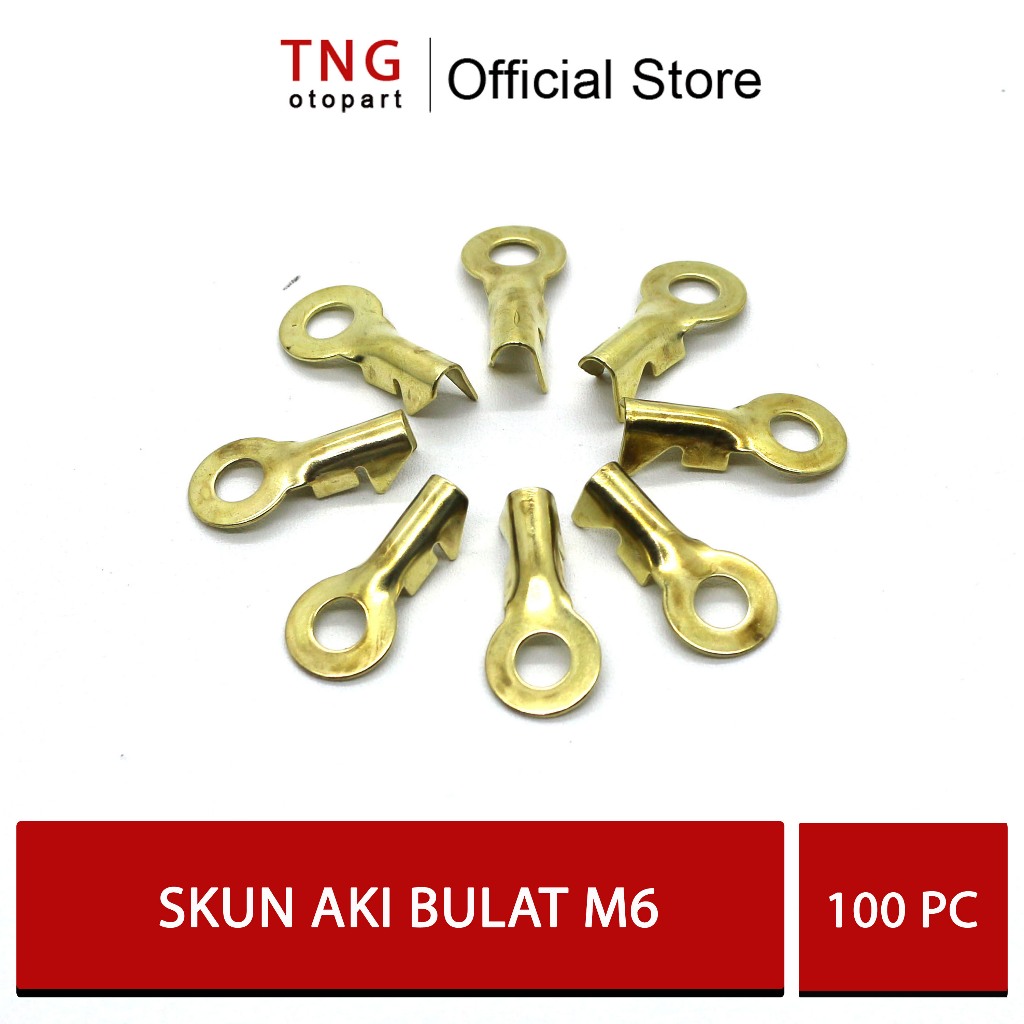 Jual 100 pcs Terminal Skun Bulat Ring M6 / Skun Bulat Aki M6 | Shopee ...