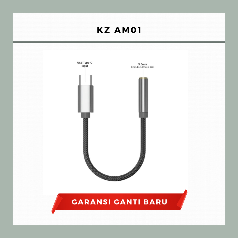 Jual KZ AM01 DUAL CHIP PORTABLE AUDIO CABLE ADAPTER TYPE C AUX JACK ...