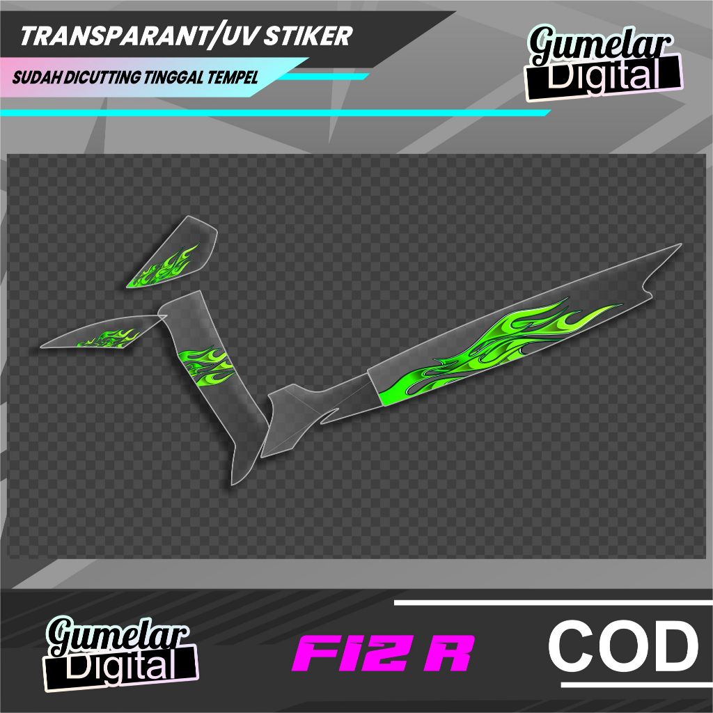 Jual STRIPING TRANSPARAN UV CLEAR SIMPEL YAMAHA FIZ R API LIVERY SS R ...