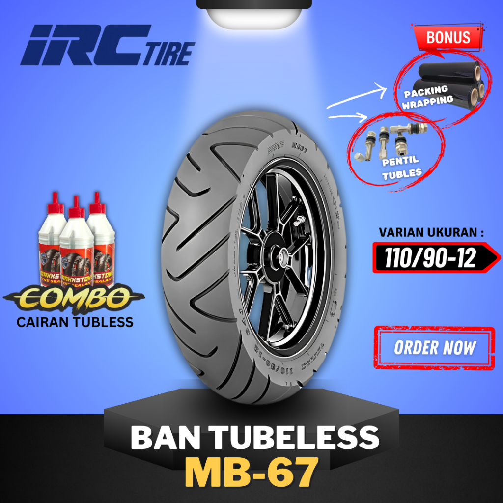 Jual [READY COD] BAN IRC MB67 110/90-12 RING 12 / BAN TUBELESS IRC RING 12 BAN MOTOR SCOPPY ...
