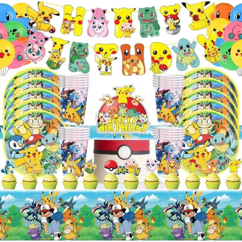 Jual POKEMON PIKACHU Paket perlengkapan dekorasi pesta ulang tahun ...