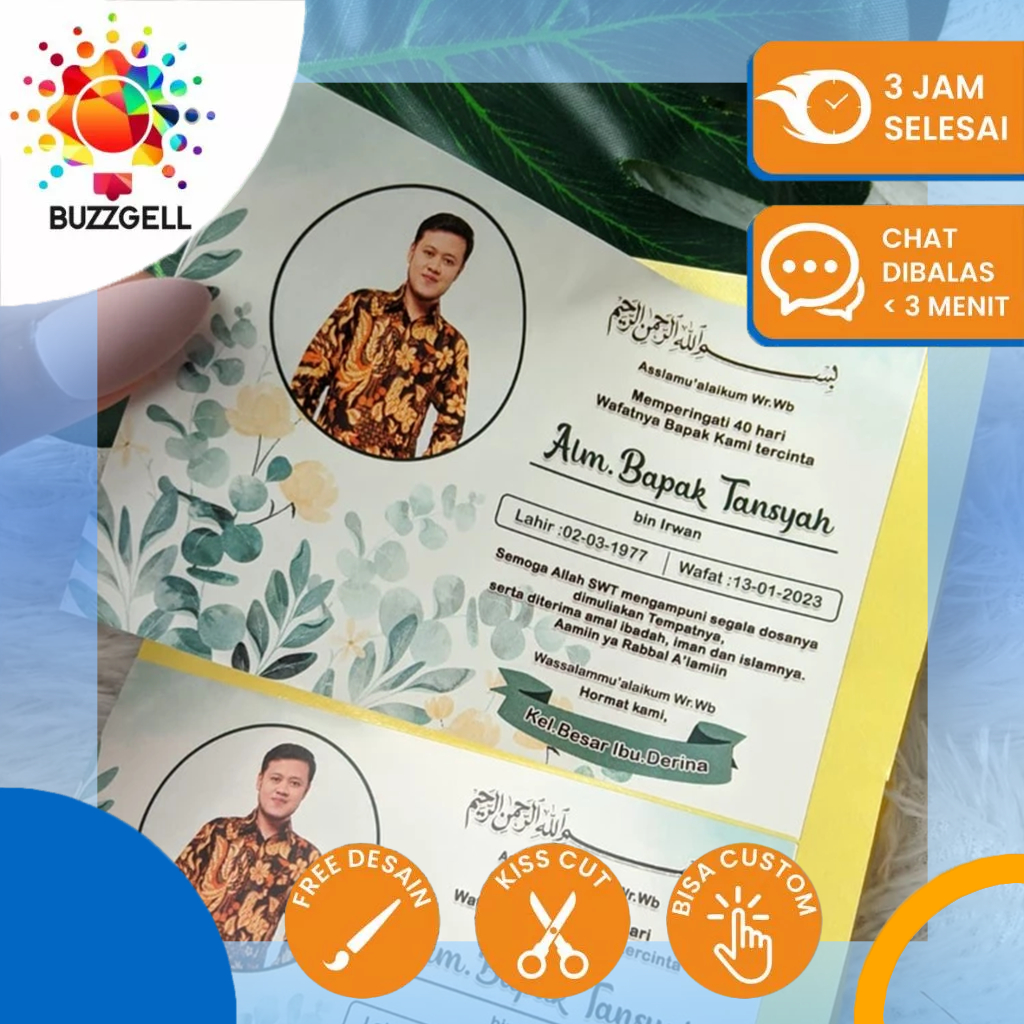 Jual Sticker dan Card Mengenang Wafatnya Stiker Card Haul Label Tahlil ...