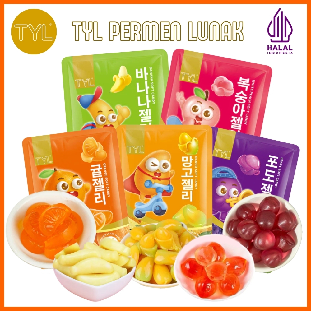 Jual TYL Permen Lunak Kupas Rasa Buah / Baopi Gummy Soft Candy Grape ...