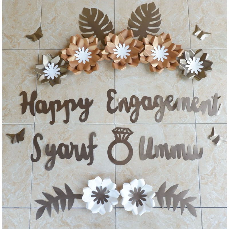 Jual ready Paper flower dekorasi bunga kertas backdrop lamaran dekorasi ...