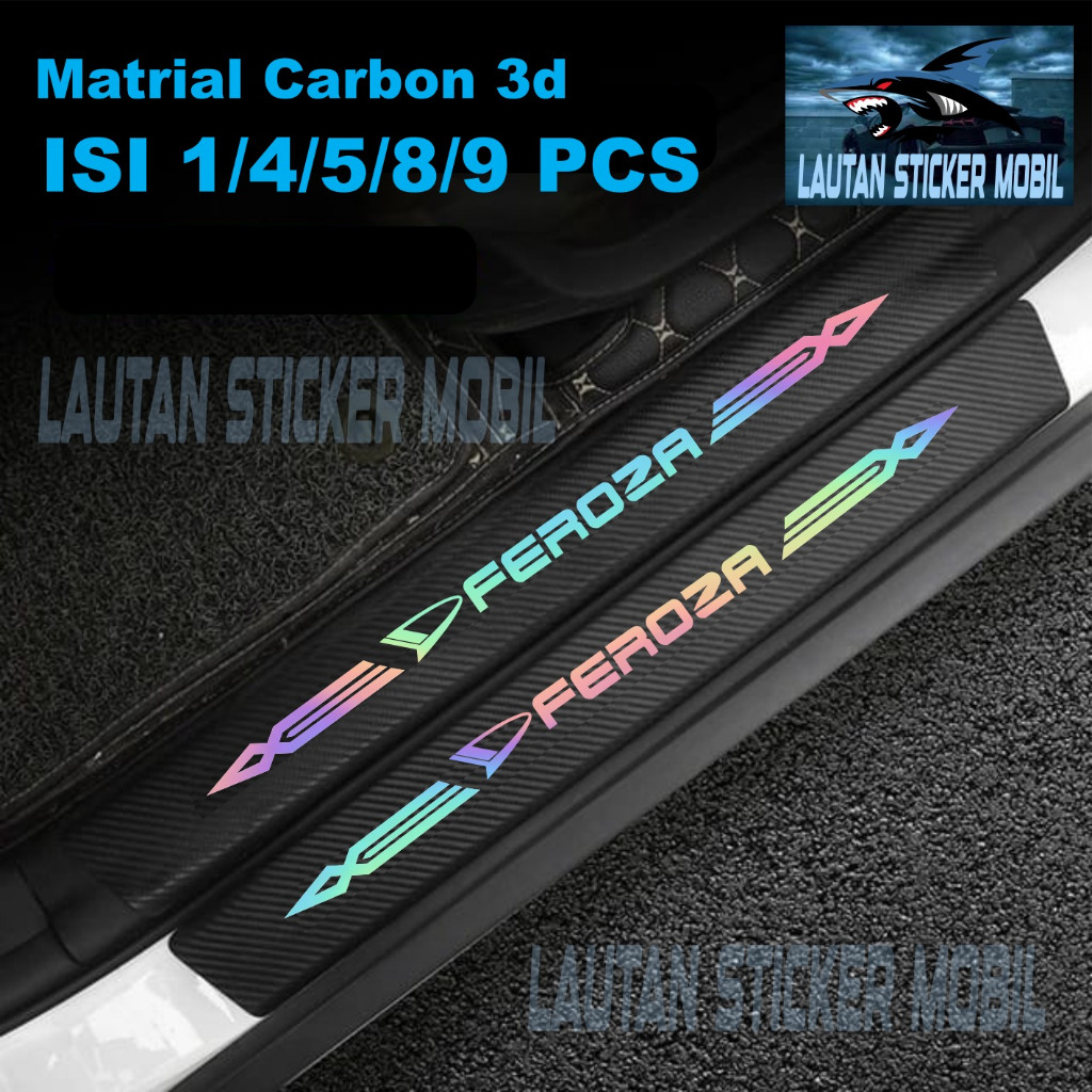 Jual COD 1set 9pcs cutting sticker sillplate bahan karbon 3d mobil ...
