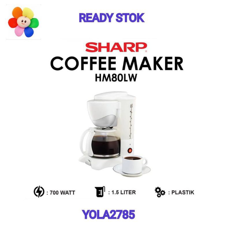 Jual Sharp Coffee Maker 1.5 Liter HM80LW / Mesin Kopi 700 Watt | Shopee ...