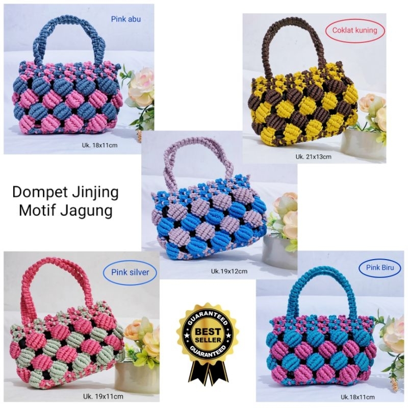 Jual Paket Reseller 5 Dompet Rajut Tali Kur Muat HP Model Terbaru ...