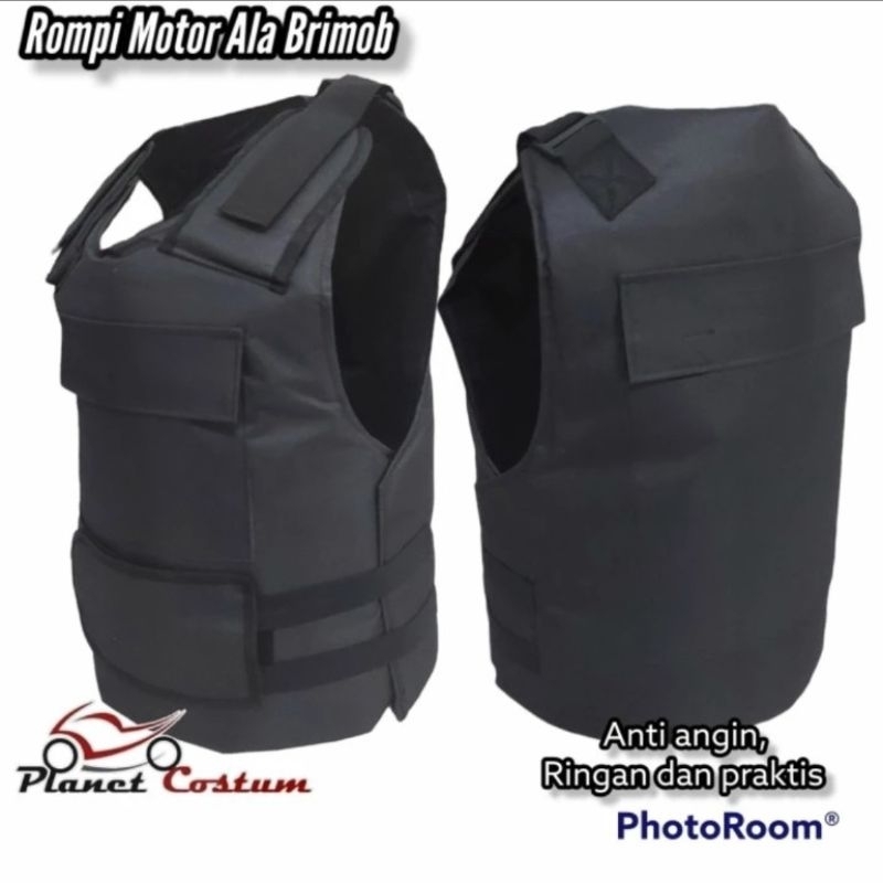 Jual rompi ala brimob hitam pelindung dada anti angin touring | Shopee ...