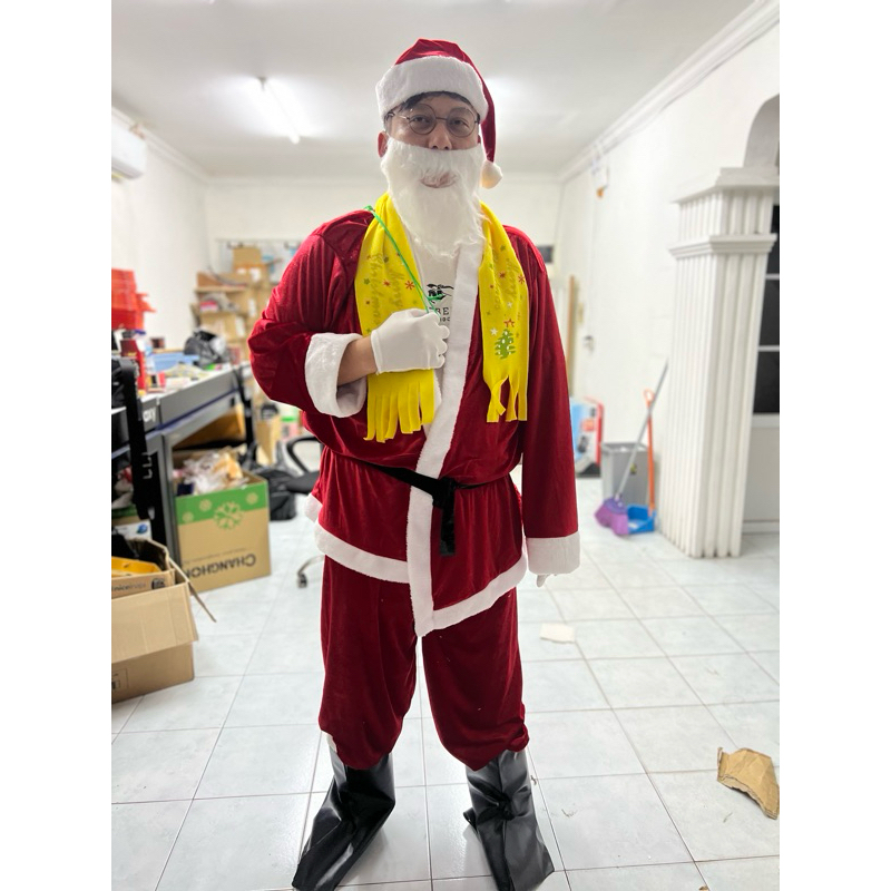 Jual Baju Kostum Natal Santa Clause Dewasa Lengkap Merah Hijau Set ...
