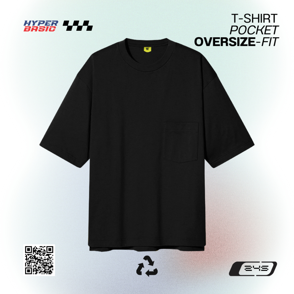 Jual 𝐇𝐲𝐩𝐞𝐫𝐛𝐚𝐬𝐢𝐜 Baju Kaos Polos Oversize Pocket Pria Hitam Jet Black ...