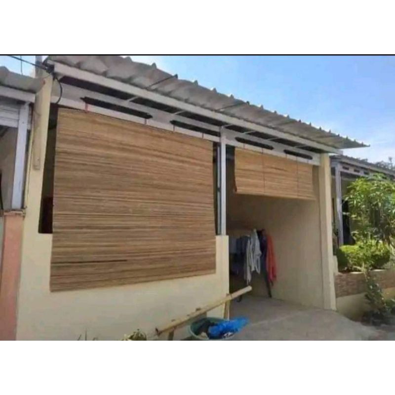 Jual Tirai Bambu gulung outdoor ukuran 2x2 lengkap tali penggulung | Shopee Indonesia