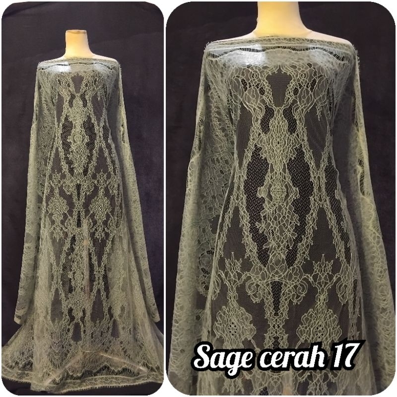 Jual kain brokat chantily serian sage isi per 1 panel | Shopee Indonesia