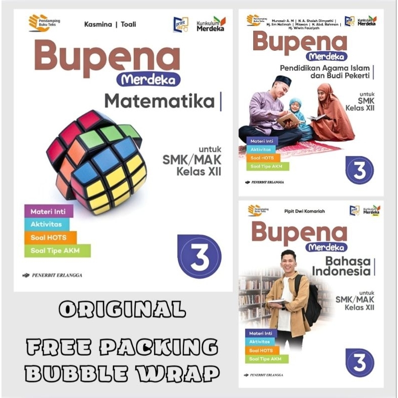 Jual Buku Bupena Merdeka Untuk Kelas 3 / 12 XII SMK Penerbit Erlangga Kurikulum Merdeka Km ...