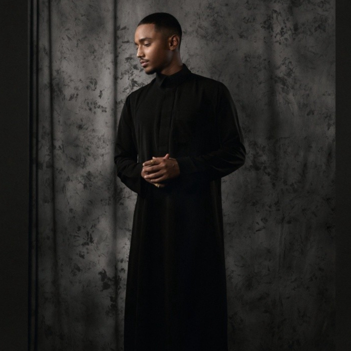 Jual [ROMAN HB] Normal Collar Thobe Studios Thoub Black Matte (Jubah ...